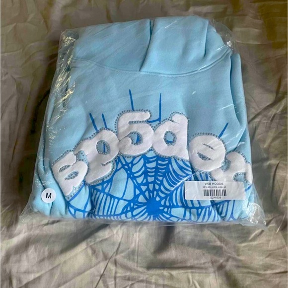 Sweaters | Sp5der Hoodie Sky Blue | Poshmark